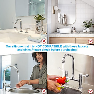 Derlights Silicone Sink Splash Guard Mat,30" X 5.7" Silicone Sink Faucet Mat,Kitchen Faucet Splash Mat,Sink Drain Pad Behind Faucet, Faucet Handle Drip Catcher Tray for Kitchen, Bathroom