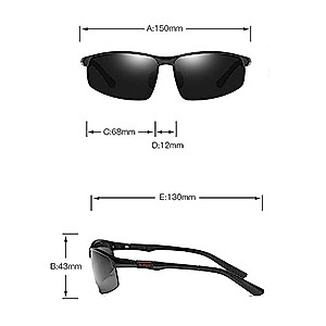 willochra Aluminum Magnesium Polarized Full Reading Sunglasses,rectangle men women Stylish Readers driving Cycling Safety uv Protection (black, 300 magnification)