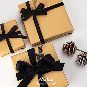 Ribbli Black Velvet Ribbon Double Faced 1 Inch 10-Yard Spool Black Ribbon Use for Christmas Tree Ornaments Gift Wrapping Wreath Decoration Wedding Boutonnieres