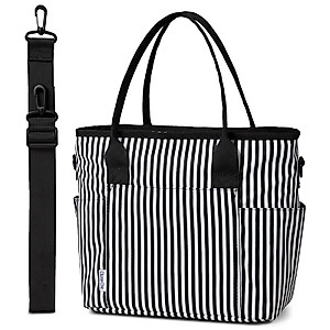 Lunch Bag for Women, ChaseChic Insulated Thermal Lunch Tote Bag Large Lunch Box Container for Adults with Adjustable Shoulder Strap, Reusable Lunch Cooler Bag for Office Work Picnic, Stripe