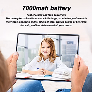 AMONIDA Tablet PC, 5G WiFi 8MP Front 16MP Rear 10 Inch Tablet Blue 100-240V 12GB RAM 128GB ROM for Android 11 for Entertainment (US Plug)