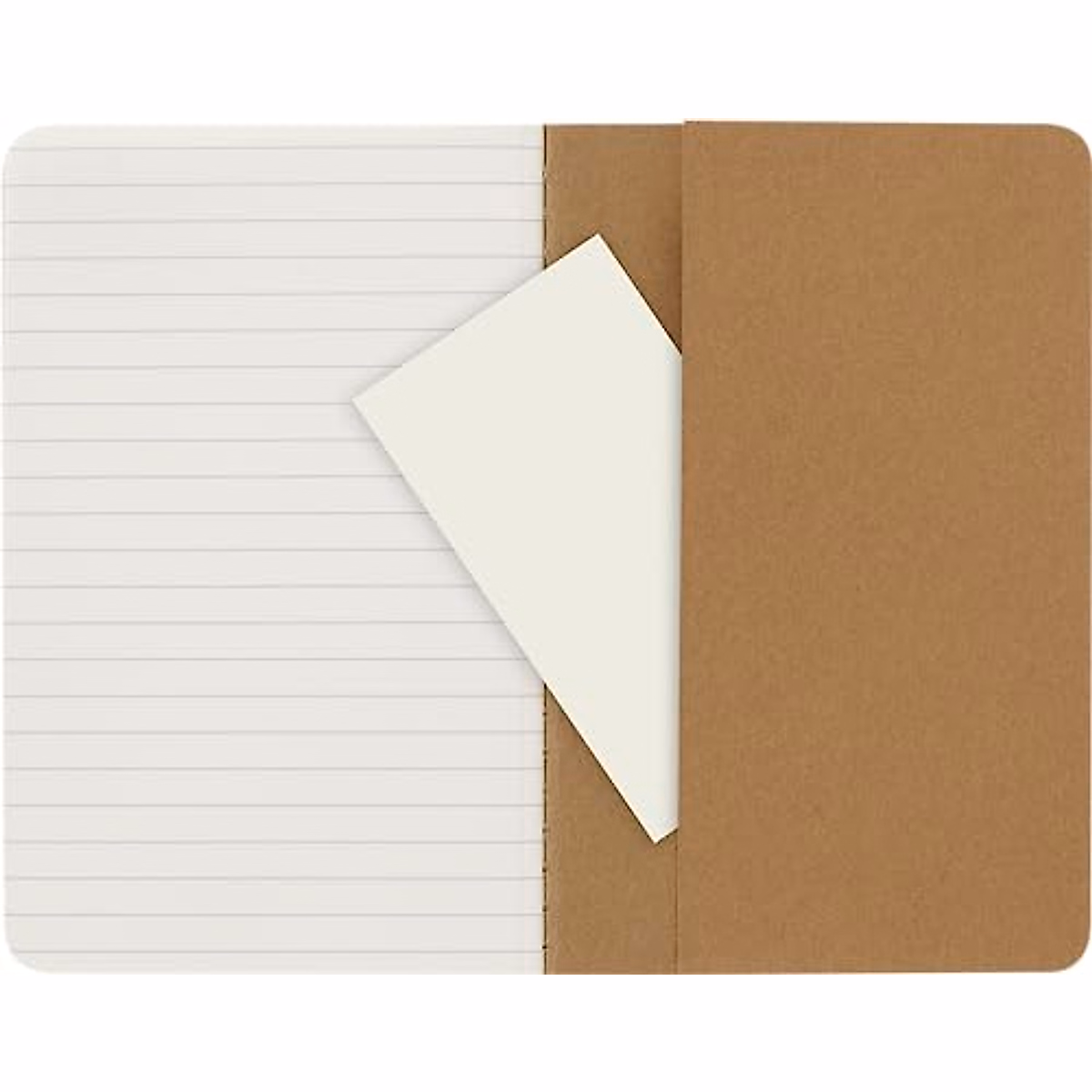 Moleskine Cahier Journal, Soft Cover, Pocket (3.5" x 5.5") Ruled/Lined, Kraft Brown, 64 Pages (Set of 3)