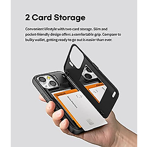 GOOSPERY Magnetic Door Bumper Compatible with iPhone 13 Mini Case, Card Holder Wallet Case, Easy Magnet Auto Closing Protective Dual Layer Sturdy Phone Back Cover, Black
