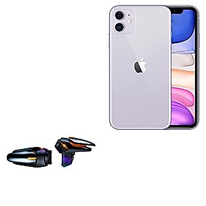 BoxWave Gaming Gear Compatible With Apple iPhone 11 - Touchscreen QuickTrigger Auto, Trigger Buttons Autofire Gaming Mobile FPS - Jet Black