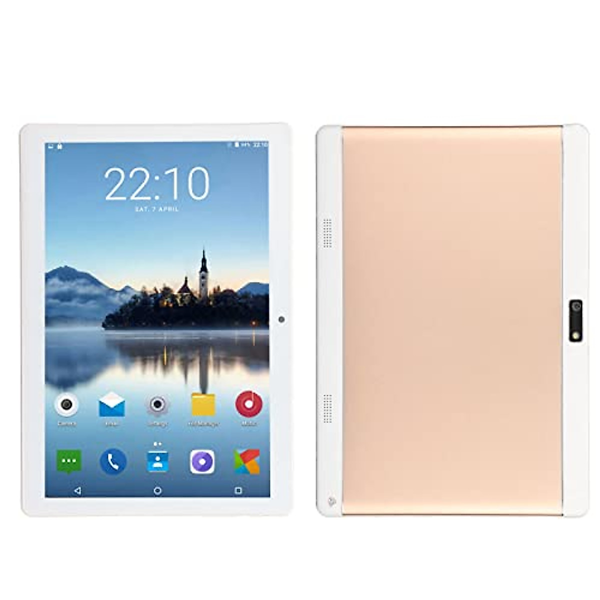 HD 10 Tablet PC, Portable Dual SIM Dual Standby Tablet,WiFi Android Dual Camera IPS 1080P HD Large Screen Call Tablet,Octa Core Processor,2GB 32GB RAM(Gold)