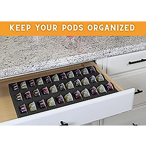 Polar Whale 2 Cocktail Capsule Drawer Organizers Tray Insert Compatible with Bartesian for Kitchen Home Bar Party Waterproof Washable Black Foam 33 Compartment 12.1 x 19.9 Inches