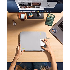 tomtoc 360° Protective Laptop Sleeve for 16 Inch MacBook Pro M1 Pro/Max A2485 A2141 2021-2019, Ultrabook Notebook Bag Case with Accessory Pocket, Shockproof, Water-Resistant, Lightweight, Gray