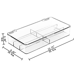 Yiktop Acrylic Eyeglass Organizer, Stackable Sunglasses Case Storage Organizer with Lid - 2 Pack