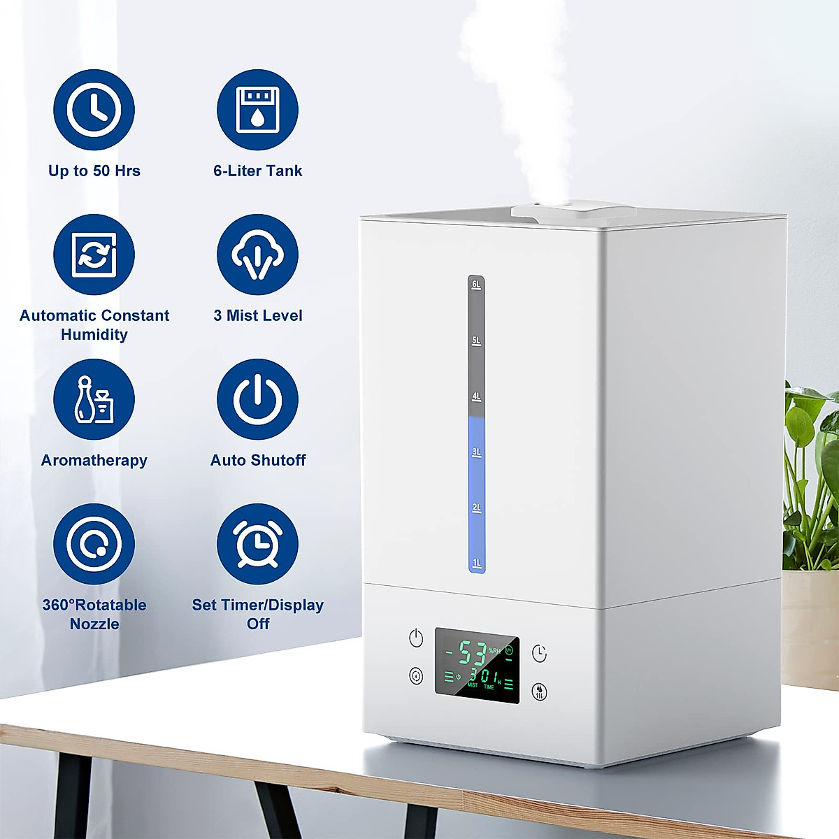 6L Humidifier for Bedroom Large Room