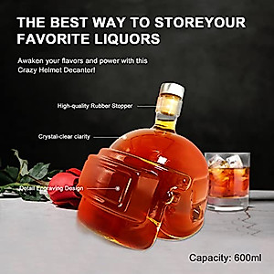 WUIIEN Whiskey Decanter Battle Helmet Jug Sobriety Royale Jedi-Liquor Glass Alcohol Bottle for Wine Bourbon Tequila Vodka Unique Anniversary Birthday Creative Gifts for Men Boyfriend Dad husband