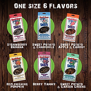 Sams Yams Sweet Potato Dog Treats, Healthy Dog Treats for Large, Medium or Small Breed Dogs, Vegan Sweet Potato Dog Chews Made in USA - Sam's Yams DAILY's Replenishing Pumpkin Recipe Dog Snacks, 7oz