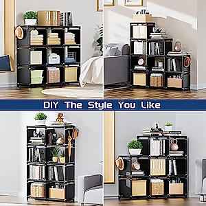 Mavivegue Book Shelf, 9 Cube Storage Organizer, DIY Bookcase, Metal Cube Bookshelf, Tall Book case for Bedroom, Living Room,Office, Closet Storage Organizer, Black Cubicle Storage Rack
