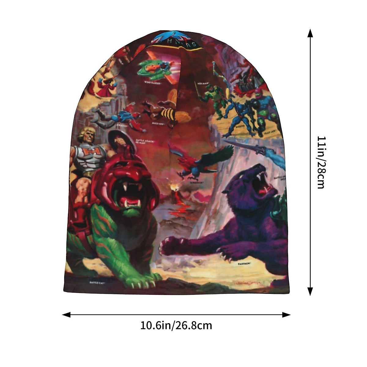 Pobecan He-Man and The Masters Anime of The Universe Anime Knit Hat Beanie Cap Fashion Knitted Hat for for Men Women Teenager Black