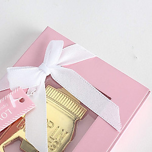 YFS 6 Pcs White Bottle Opener Baby Shower Return Gifts for Guest, Rose Gold Feeding Bottle Opener Wedding Favors ,Super cute Party Favors Gift