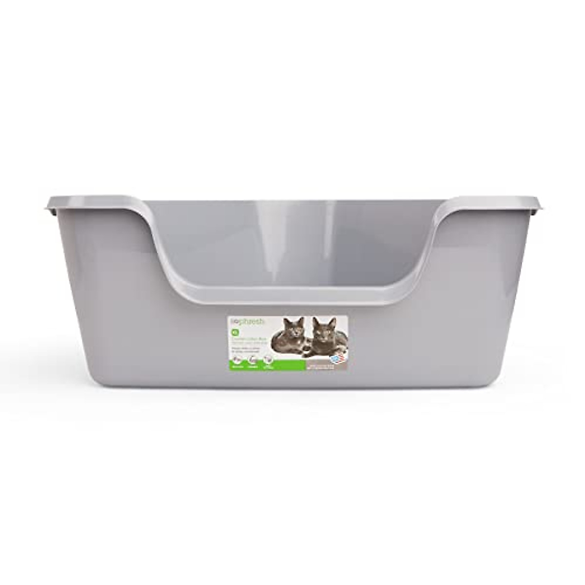 So Phresh High-Back Corner Grey Litter Box, 26.25" L x 21.5" W x 10" H
