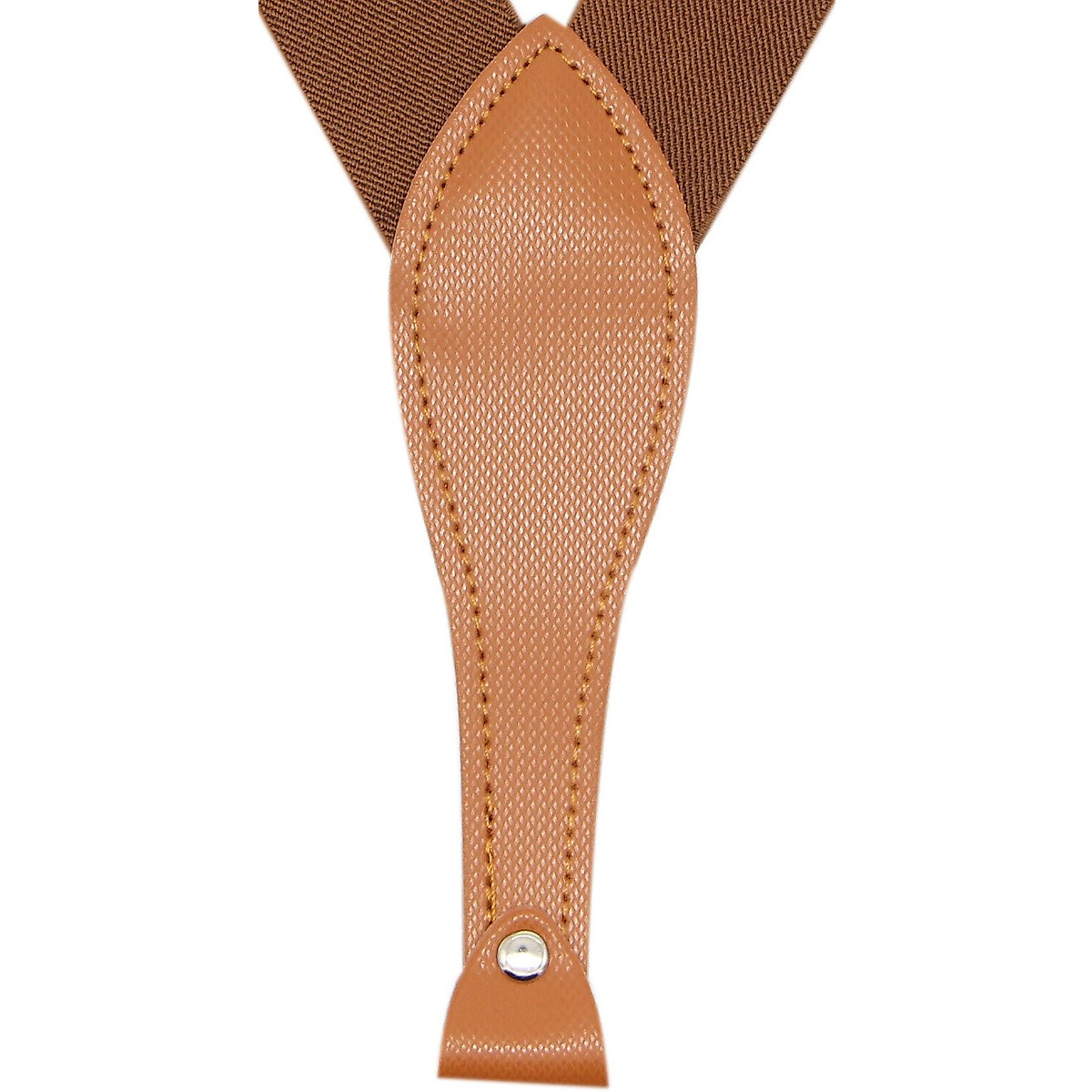 Timiot Mens Suspender Wide Leather 6 Metal Clips Adjustable Straps Y Shape (Coffe)