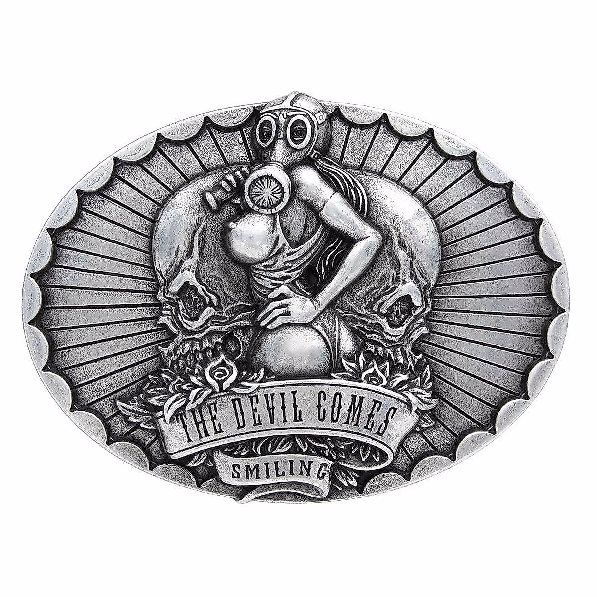 Cowboy Craft The Devil Comes Smiling Replacement Belt Buckle 3D Unique Punk Buckle fits 1-1/2" Belt Strap