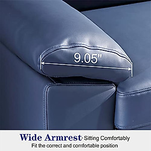 ovios 100" L-Shaped Sectional Sofa with Reversible Chaise, Luxury Deep Seat Couch with Convertible Chaise, Minimalism Cloud Sofas Couches for Living Room, Faux Leather, Blue