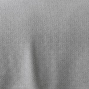 EUROTEX 100% Cotton Blanket Diamond Weave King 108 x 90 inches - Summer Lightweight Soft Breathable Blanket - Perfect for Layering for Couch Bed Sofa - Elegant Home Decoration, Light Grey