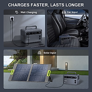 CTECHi Portable Power Station 600W (Peak 1200W), 384Wh LiFePO4 Battery, 120000mAh Emergency Power Supply, Solar Generator with 2 AC Outlets 600W for Travel, Camping, Power Outage, CPAP and RVs