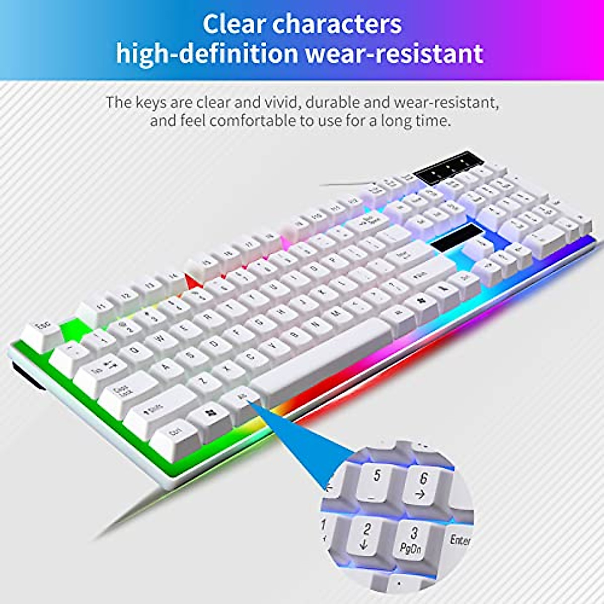 MuYiYi11 Receiver 2Pcs/Set G21B Office Mouse Backlight Wired USB Mechanical Gaming Keyboard Mouse for Office Office Mouse for Home Computer Peripherals