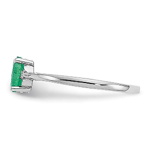 IceCarats 14K White Gold Diamond Green Emerald Ring Gemstone Band April May Birthstone Jewelry Size 6