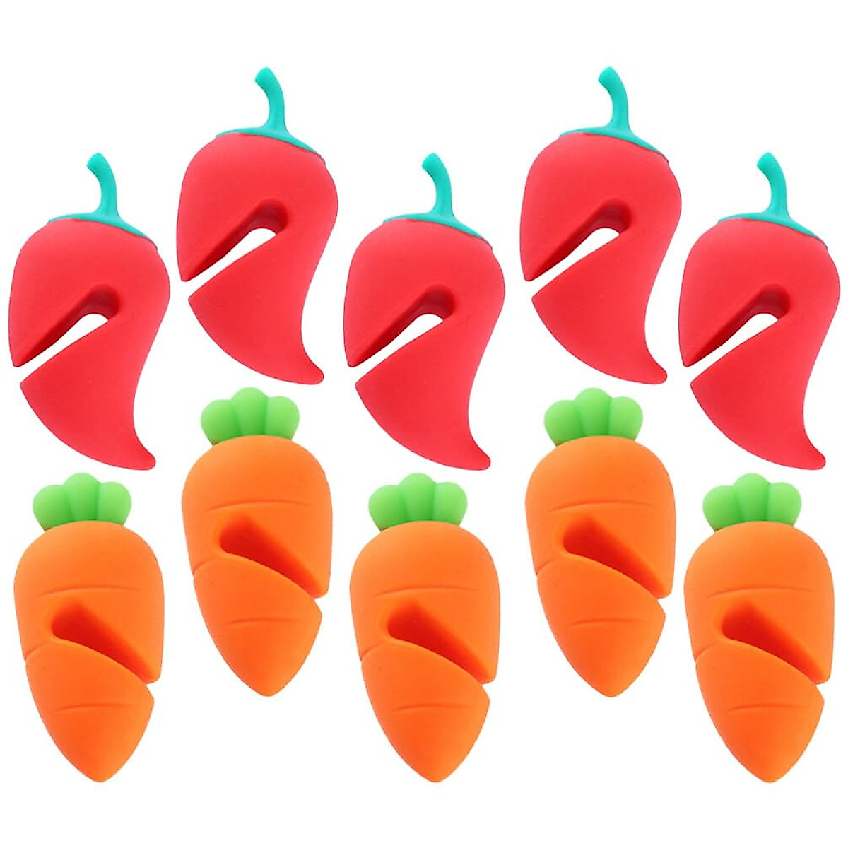 KJHBV 10pcs Pot Lid Overflow Preventer Silicone Spill Stopper Spoon Holder Lid Lifter Boil over Stopper Lid Lifter for Soup Pot Carrot Silicone Boil Stopper Steam Small Pepper