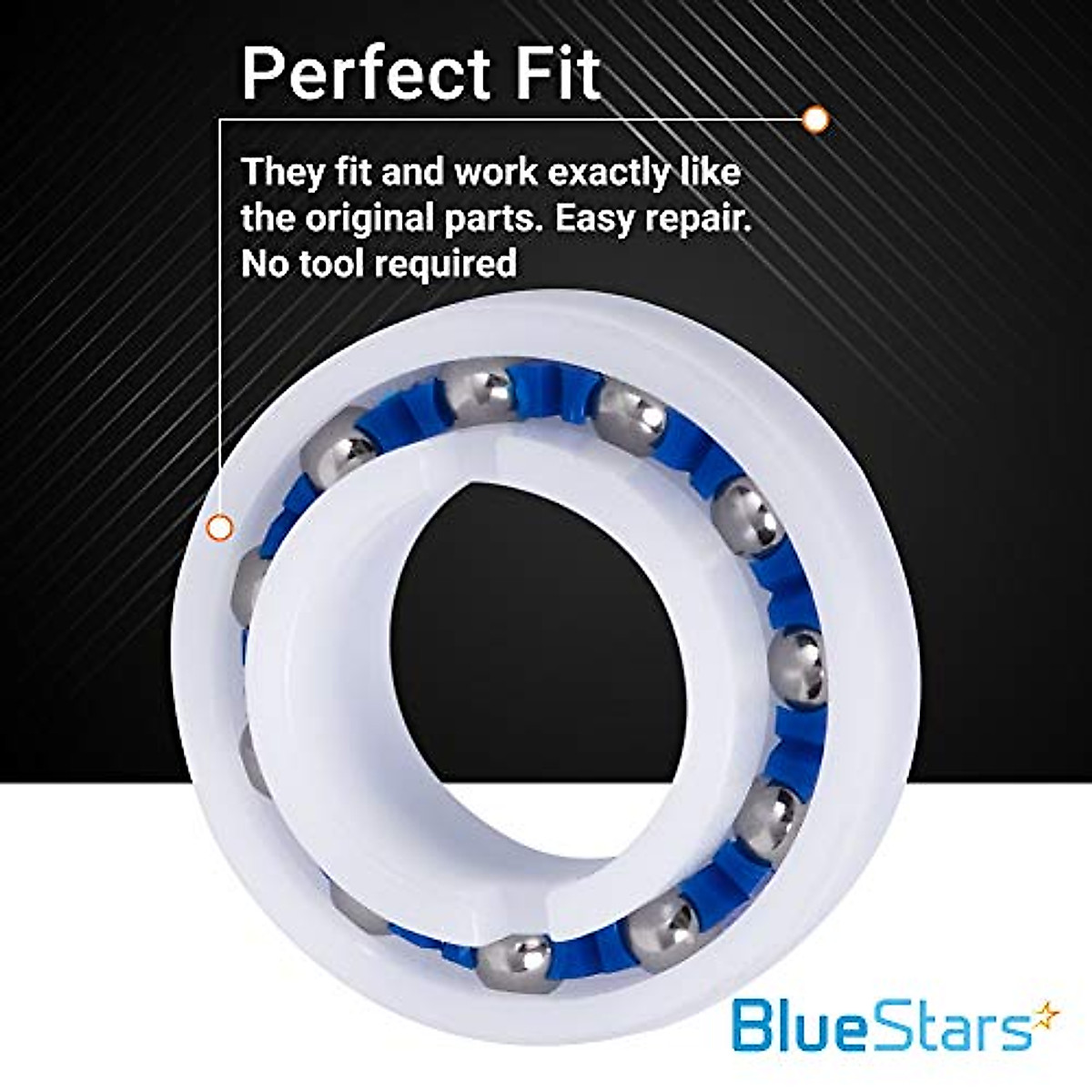 [Upgraded] C-60 C60 Pool Cleaner Wheel Ball Bearings Replacement by BlueStars - Exact Fit for Zodiac Polaris Pressure Pool Cleaners 180 and 280 - Smooth Rotation and Excellent Design - Pack of 8