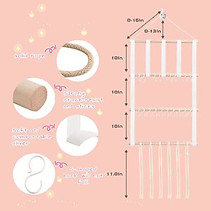 Watbeyoz Headband Hair Bows Holder Organizer for Girls，Hanging Baby Headband Holder Storage Organizer Wall Decor for Toddler Girls Room Door,Closet,Wall (White)