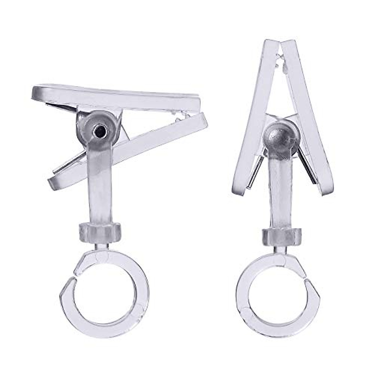 BBTO 48 Awning Clips, Curtain Clip String Party Wire Light Holder Hanger for Outdoor Camping RV Awning Home Decoration, Photos, Art Craft Display (Clear)