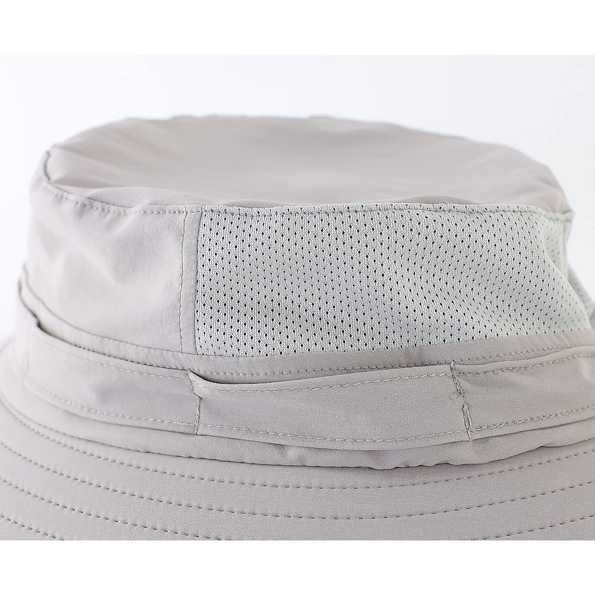 Home Prefer Men's Sun Hat UPF50+ Light Weight Bucket Hat Wide Brim Fishing Hat Light Grey