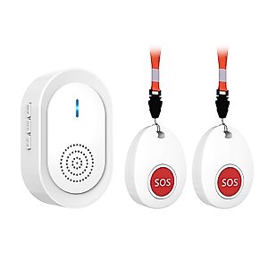 CallToU Caregiver Pager Wireless Call Buttons for Elderly, Portable Nurse Call Bell 600+ Feet for Elderly Monitoring, Alert Button for Seniors 1 USB Receiver 2 Call Button