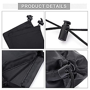 NBEADS 12 Pcs Polyester Drawstring Bags, 6.3x4.7 Black Nylon Bags Drawstring Storage Bags with Toggle Gift Bags Jewelry Pouches for Sport Home Travel Jewelry Candy Storage