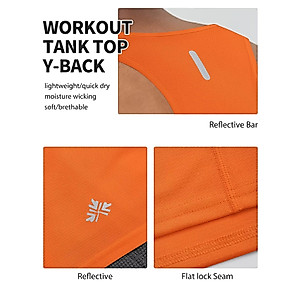 Zengjo Mens Running Tank Top(Orange,M)