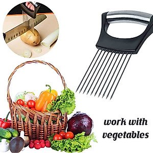 XEFINAL 14 PCS Finger Guard for Cutting Vegetables Stainless Steel Knife Cutting Protector Finger Thumb Guard Finger Protector Thumb Guard Peelers for Onion Holder for Cutting Food