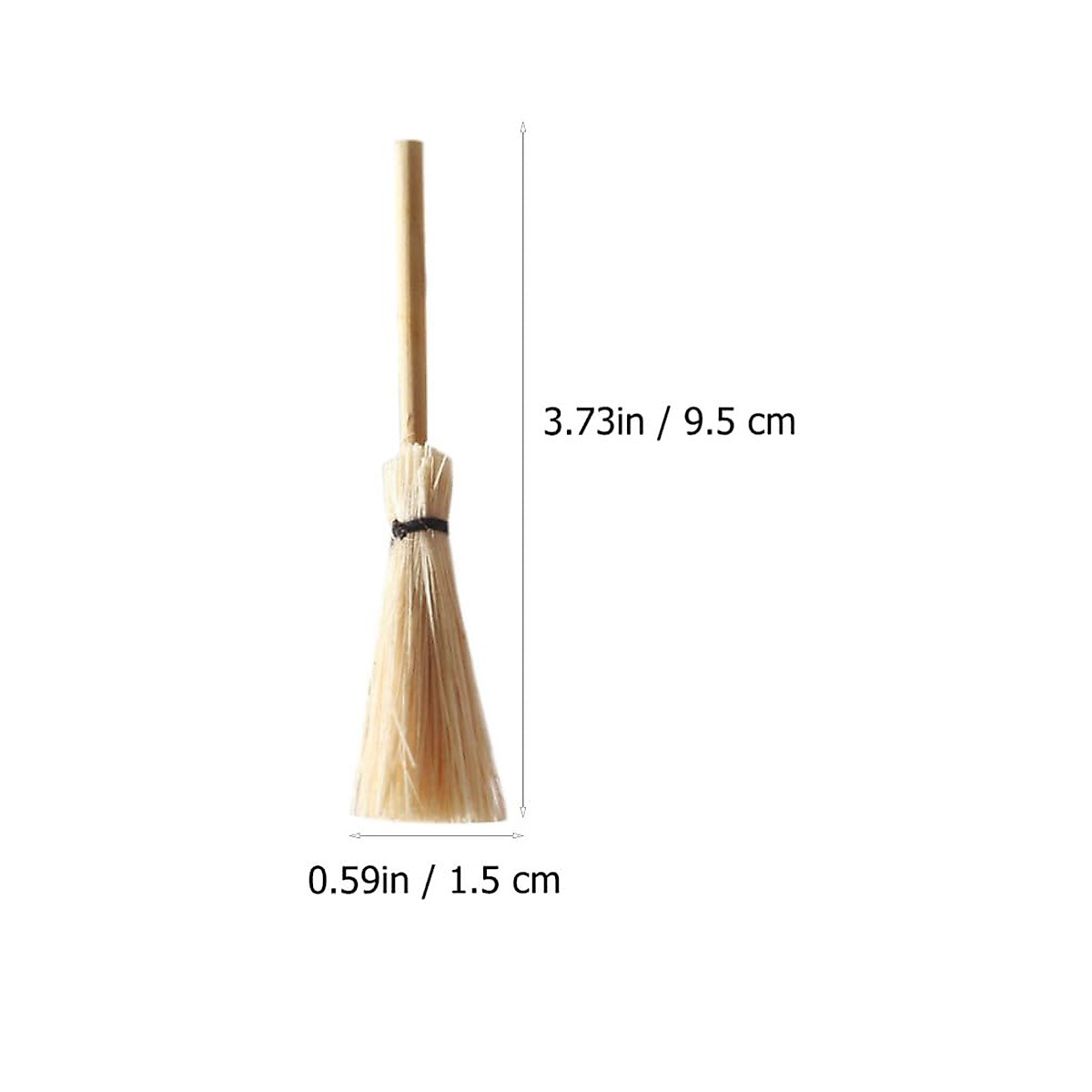 10Pcs Mini Broom Straw Craft Decoration Miniature Witch Broom Decoration Dollhouse Mini Room Scenery Accessory