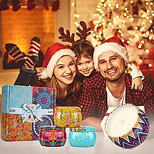 Scented Candles Gifts for Women - 4 Pack 4.4 Oz Aromatherapy Candles for Home Scented, Unique Friend Birthday Gifts for Women Stress Relief, Lavender Soy Wax Candle Set