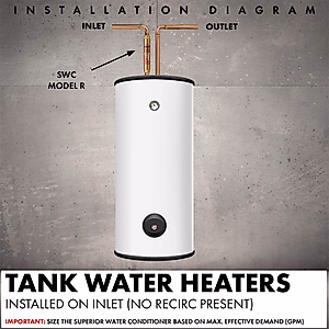 Superior Water Conditioners Model RX Special Home Water Conditioner System with No Salt - Electric, Inline, Salt Free Water Conditioner and Descaler System for Larger Homes - 12 GPM, 1" Inlet/Outlet