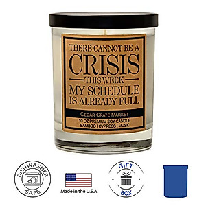 There Cannot Be A Crisis This Week - Funny Candles for Women, Men - Funny Going Away Gift for Coworker Thank You Candle, Funny Work Gifts, Work Bestie Gifts, Boss Gift, New Job Gifts, Made in USA