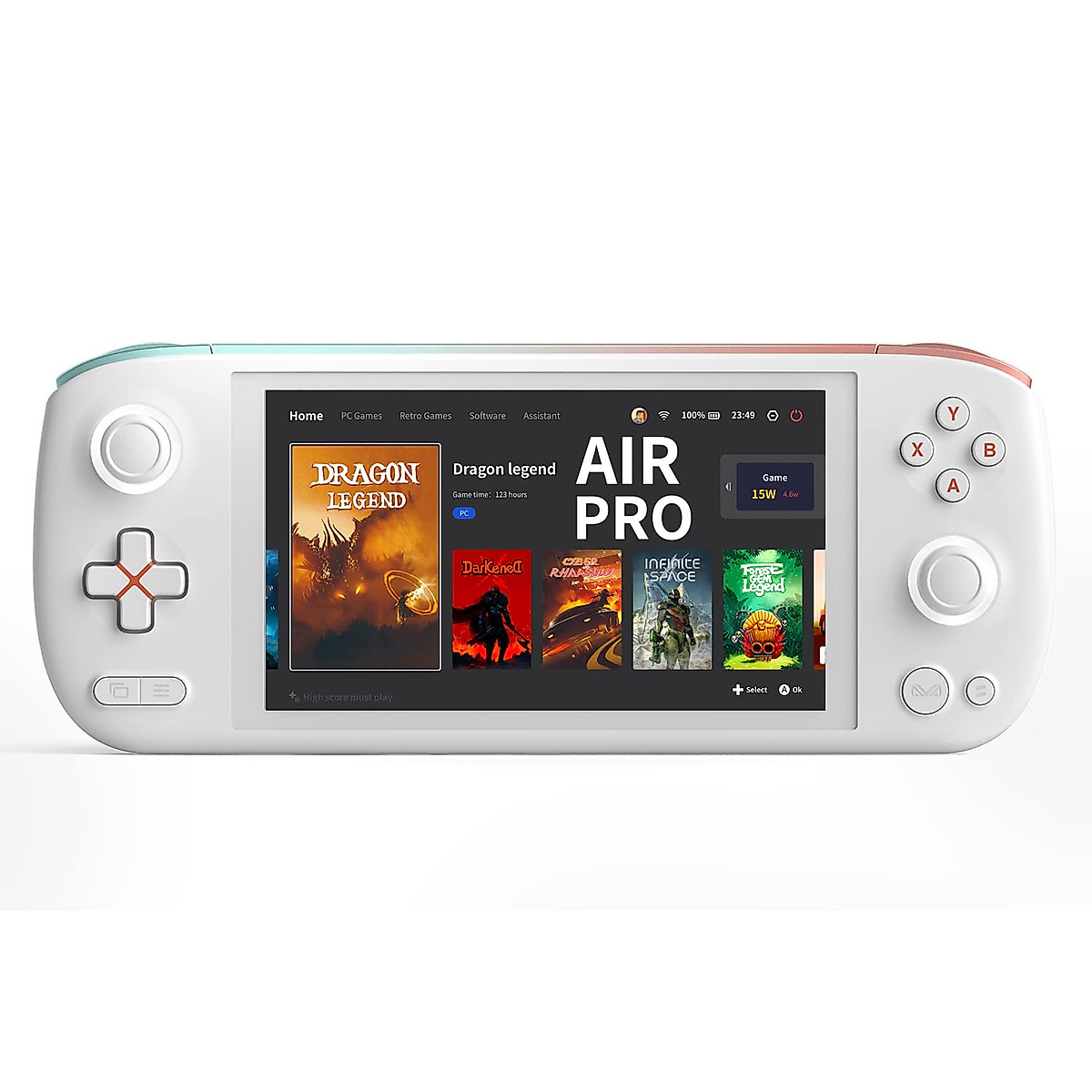 AYANEO Air PRO (AMD R5-5560U)- 5.5 Inches OLED Handheld PC Game Console Win 11 Laptop Touch Screen Video Game Console, CPU AMD Ryzen 5 5560U Processor Tablet PC,16GB RAM, 512GB Storage (Aurora White)