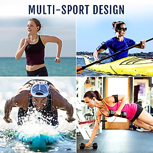 H2O Audio Surge+ 100% Waterproof Headphones | Noise Canceling, Sweatproof, Dustproof and Weather Resistant Swim Headphones Perfect for Swimming & Underwater Activities, Black/Blue Color