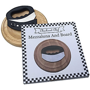 Checkered Chef Mezzaluna Knife Set with Cutting Board & Cover