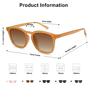 SOJOS Polarized Sunglasses for Women Men Classic Vintage Style Shades SJ2155, Orange/Brown