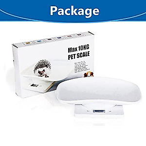 Small Animal Scale - LCD Electronic Scales with 3 Weighing Modes Multifunctional Digital Pet Scale for Ferret Hamster Hedgehog Lizard New Born Kitten Puppy (Max: 22lbs) (White)