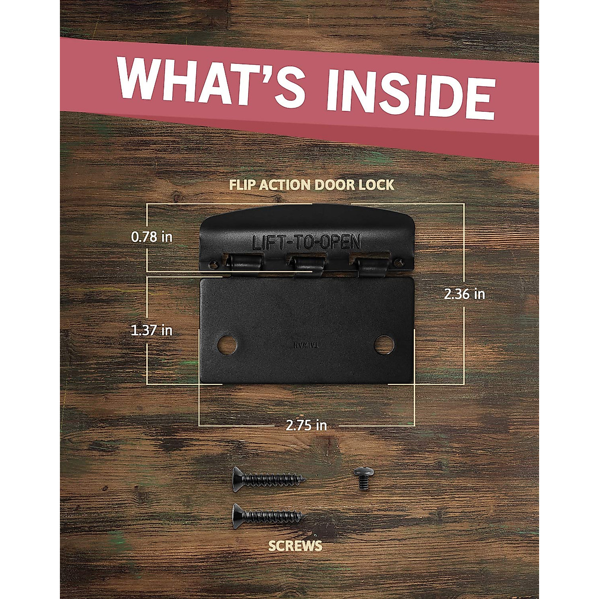 Jack N’ Drill Flip Action Door Lock (6 Pack)- Reversible Privacy Door Locks with Anti Lockout Screw for Child Proofing and Home Defense, Easy to Install and Durable Lock for Interior Swing-in Doors