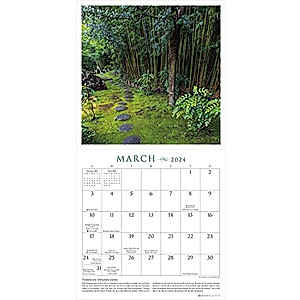 Gardens of the Spirit 2024 Wall Calendar: Japanese Garden Photography | 12" x 24" Open | Amber Lotus Publishing