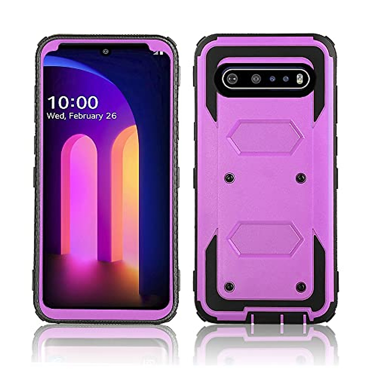 Asuwish Phone Case for LG V60 ThinQ V60ThinQ 5G G9 Thin Q Cover Hybrid Rugged Shockproof Hard Drop Proof Full Body Protective Heavy Duty Mobile Cell Accessories LGV60 V 60 60ThinQ 60V Women Purple