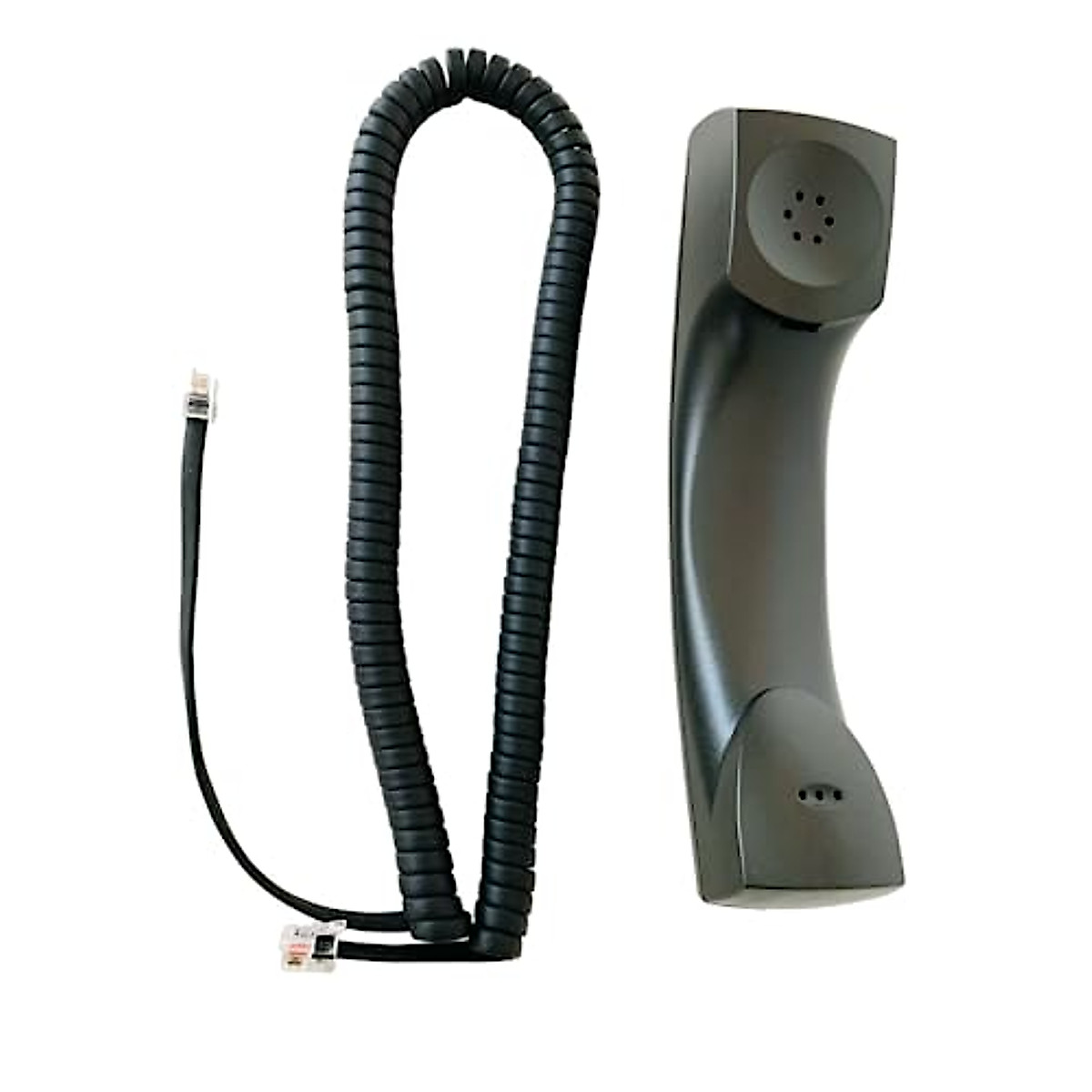 The VoIP Lounge Replacement Handset with Curly Cord for Polycom Soundpoint IP Phone 300 301 331 430 500 501 600 601 (Not Compatible with VVX Models - Please See Full Description)