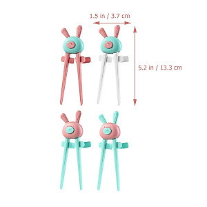 8 pcs Lovely Reusable Plastic Sleeves Learning Snack Chopsticks, Auxiliary Rabbit Conters Cartoon Gifts Gamers Snacks Random Tongs Gamer Clips Slip Phones Clips, Eating
