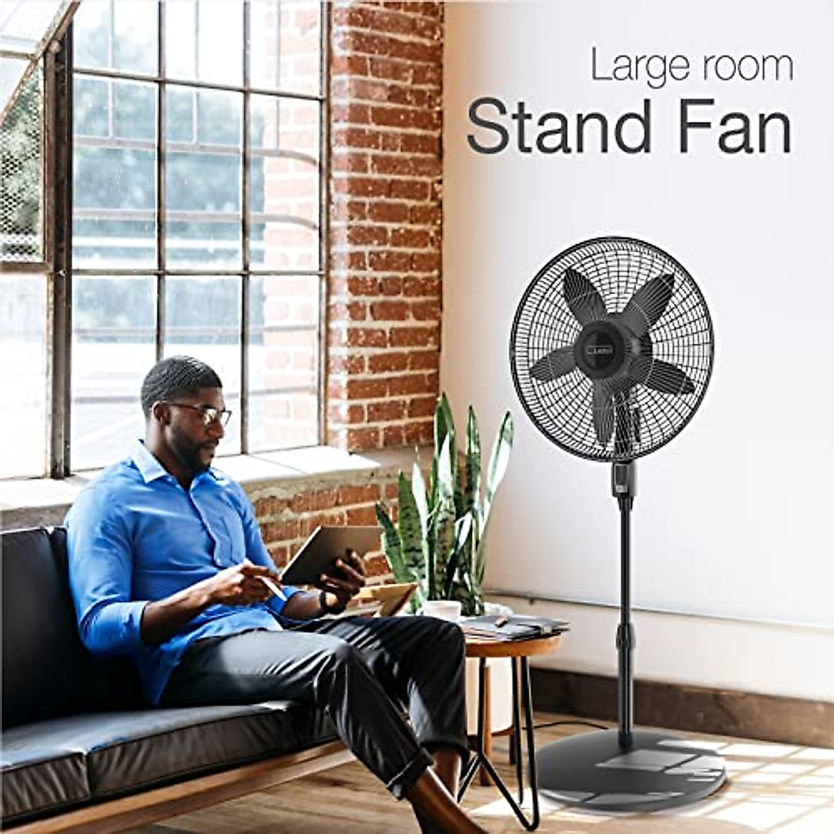 Lasko S18440 Performance 18-inch Oscillating Pedestal Standing Floor Fan with Remote Control and Adjustable Stand for Indoor, Bedroom, Living Room, Home Office & College Dorm Use – Black